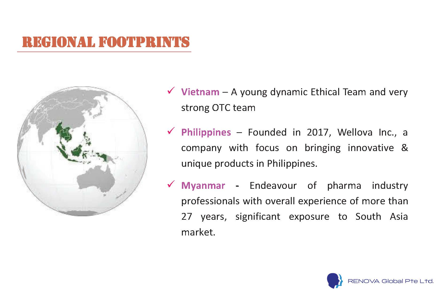 Regional Footprints – Renova Global Pte Ltd. | www.renovagrp.com